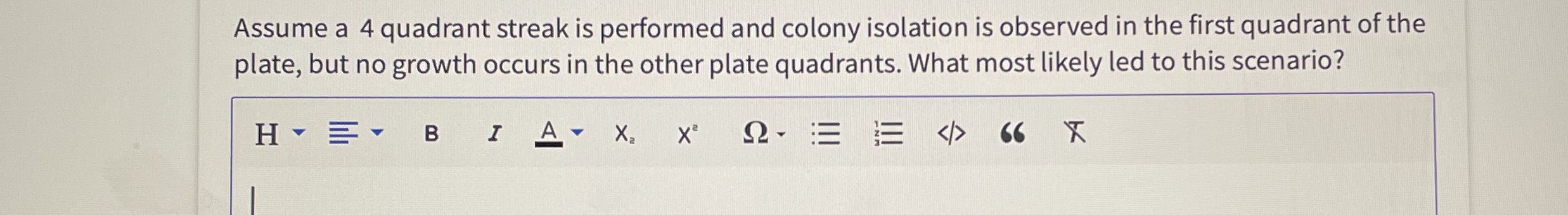 Solved Assume a 4 ﻿quadrant streak is performed and colony | Chegg.com
