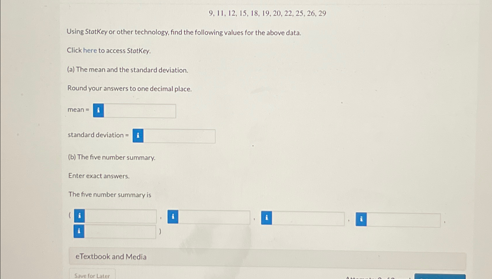 Solved 9,11,12,15,18,19,20,22,25,26,29Using StatKey or other | Chegg.com