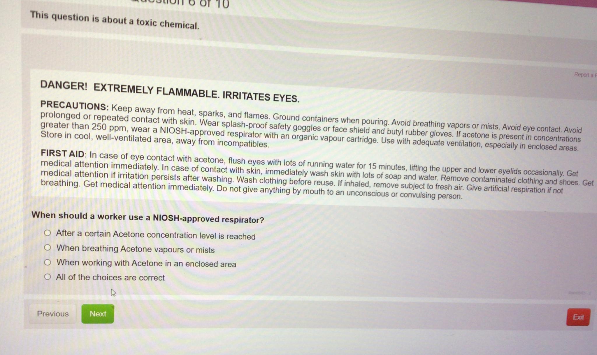 Solved This question is about a toxic chemical.DANGER! | Chegg.com