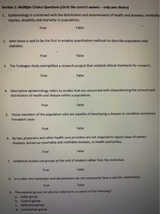 Solved: Section 1: Multiple Choice Questions (cirde The Co... | Chegg.com