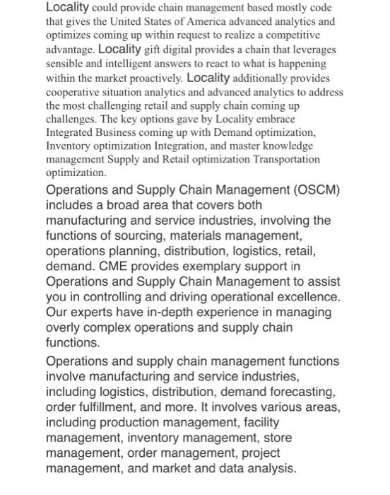 Solved OSCM Software Comparison Every business desires a | Chegg.com