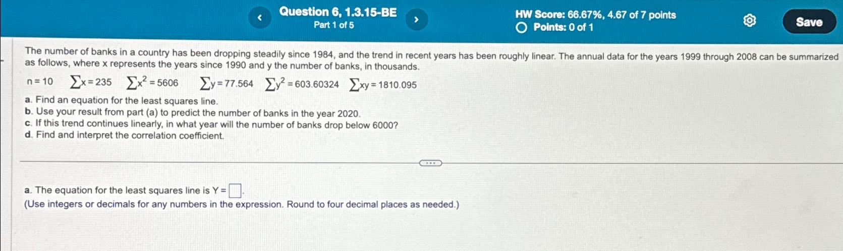Solved Question 6, 1.3.15-BE\\nHW Score: 66.67%,4.67 of 7 | Chegg.com Solved Question 6, 1.3.15-BE\\nHW Score: 66.67%,4.67 of 7 | Chegg.com