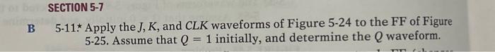 Solved B 5 11 Apply The J K And Clk Waveforms Of Figure