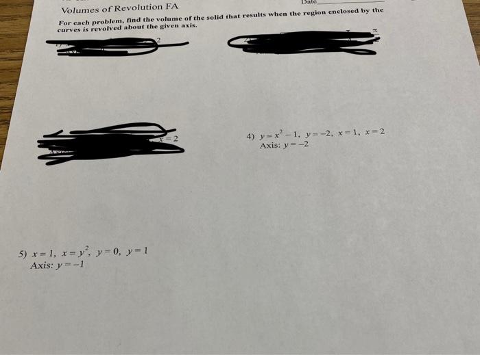 Solved For each problem, find the volume of the solid that | Chegg.com