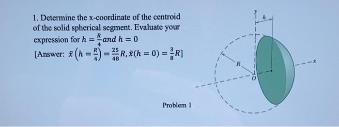 Solved 1. Determine the x-coordinate of the centroid of the | Chegg.com