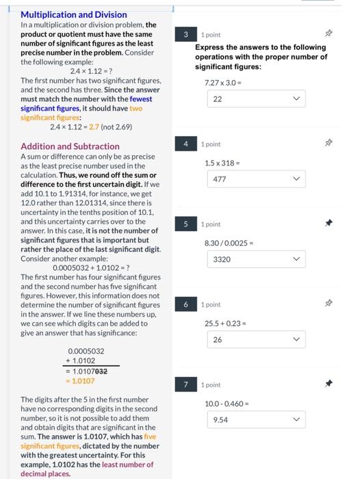 Solved Example: Round the following number to the correct | Chegg.com