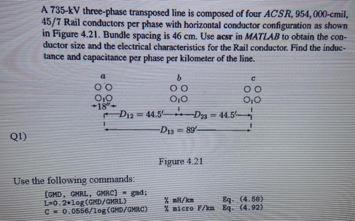 Solved A 735-kV three-phase transposed line is composed of | Chegg.com