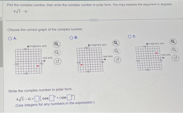 Solved Plot the complex number, then write the complex | Chegg.com
