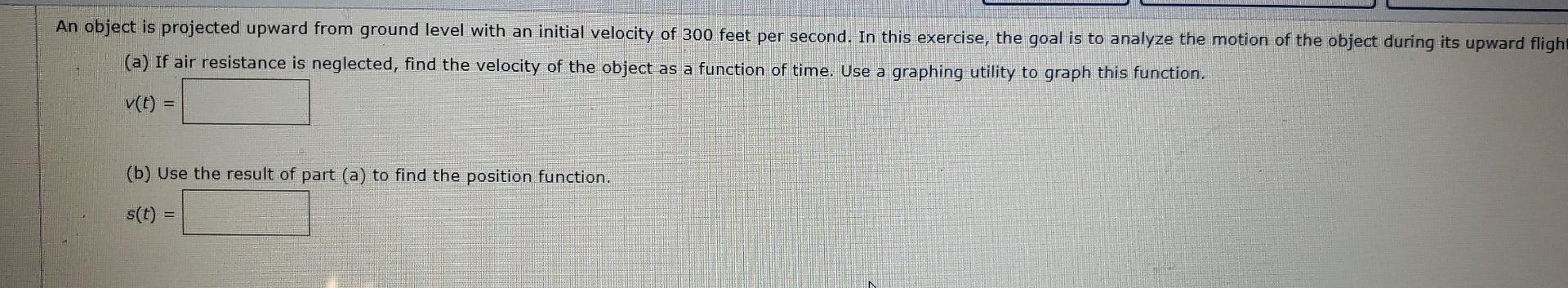 Solved An object is projected upward from ground level with | Chegg.com