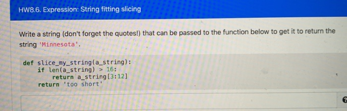 Solved Hw86 Expression String Fitting Slicing Write A 