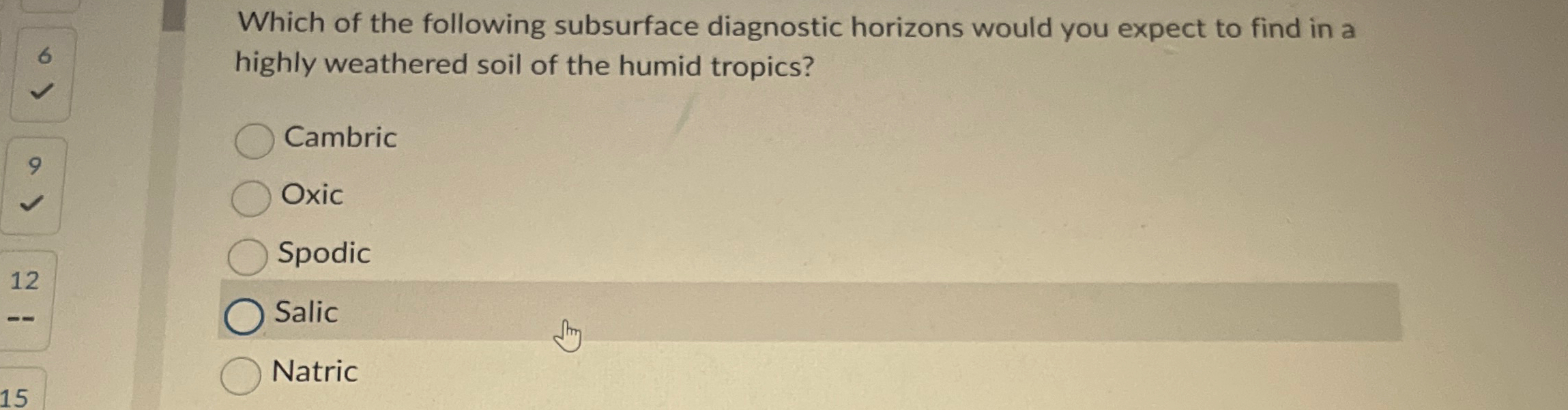 Solved Which of the following subsurface diagnostic horizons | Chegg.com