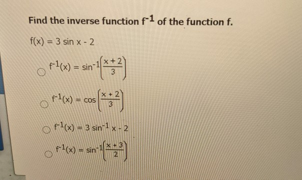 Solved Find the inverse function f 1 of the function f. f(x) | Chegg.com