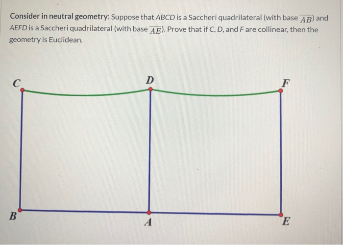 Solved Consider in neutral geometry: Suppose that ABCD is a | Chegg.com