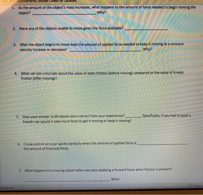 Solved AP ty updates, and improvements, choose Check for | Chegg.com