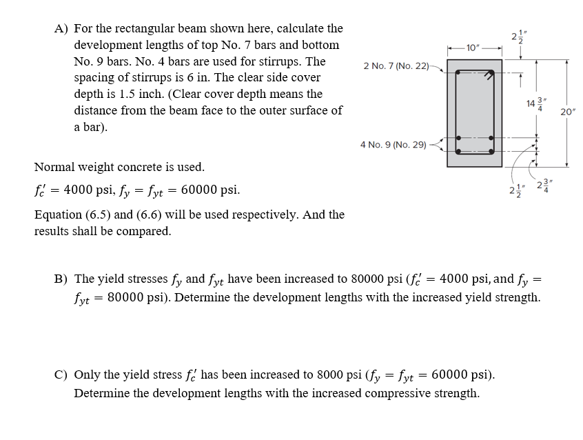 A) ﻿For the rectangular beam shown here, calculate | Chegg.com