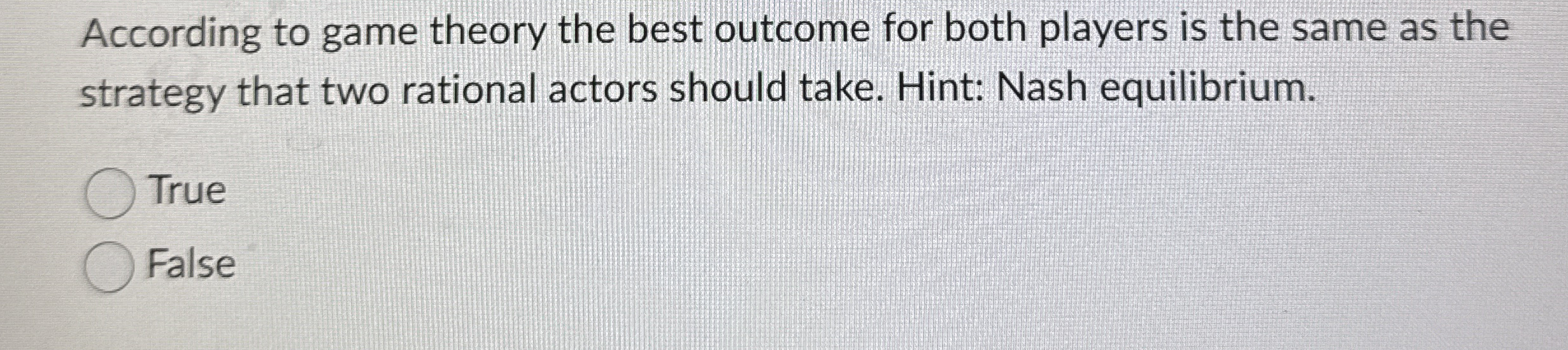 Solved According to game theory the best outcome for both | Chegg.com
