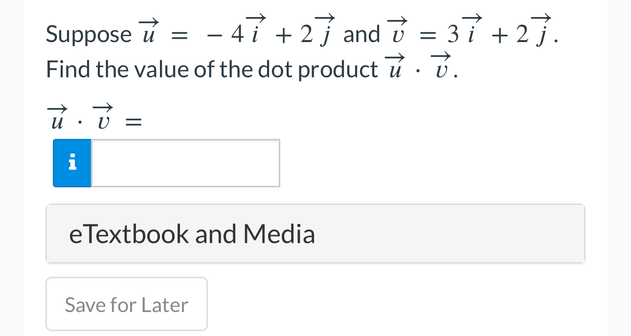 Solved Suppose vec(u)=-4vec(i)+2vec(j) ﻿and | Chegg.com