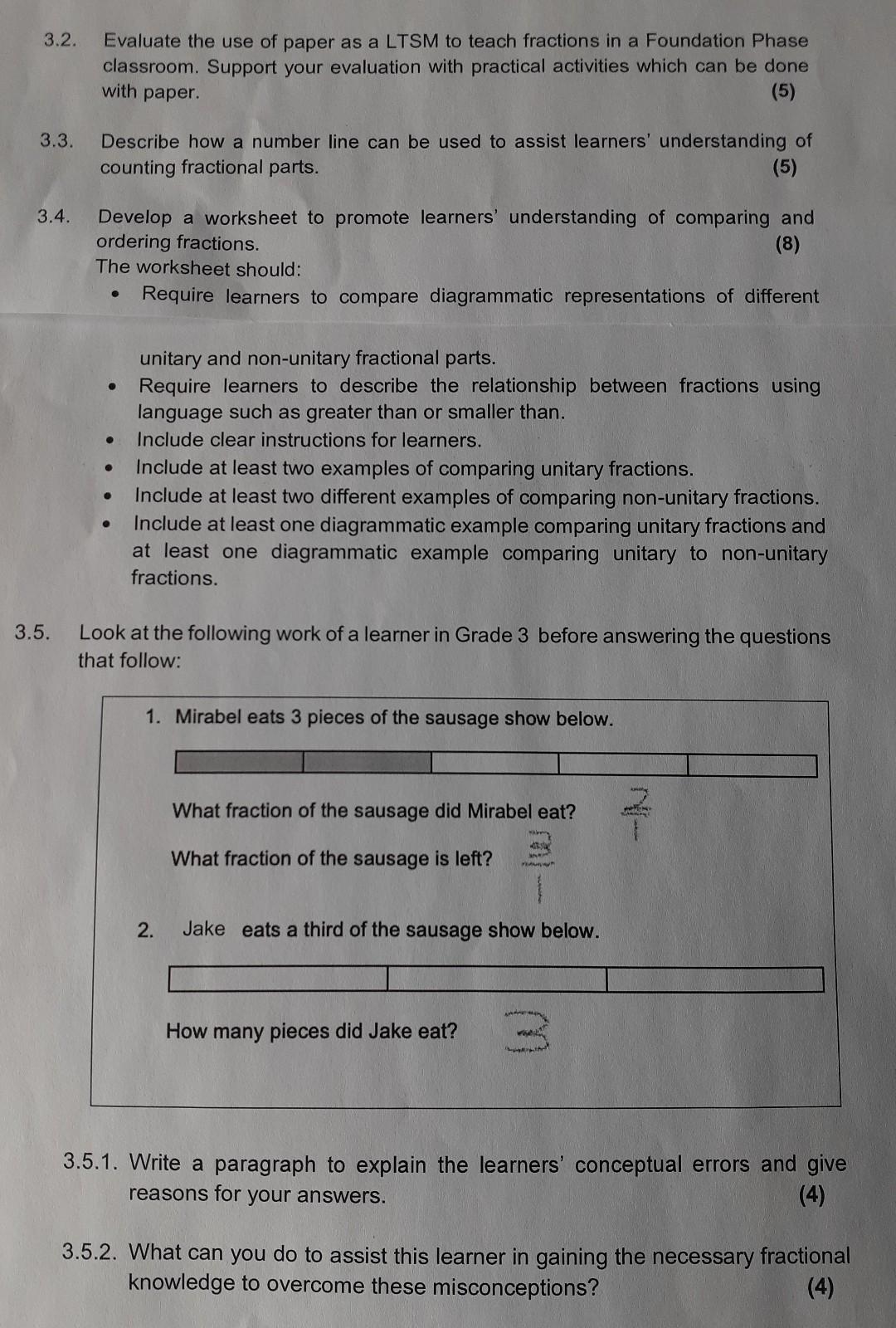 Solved 3.2. Evaluate the use of paper as a LTSM to teach | Chegg.com