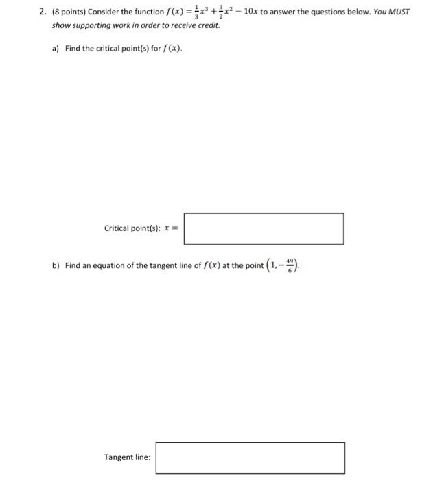 Solved 2. (8 points) Consider the function | Chegg.com Solved 2. (8 points) Consider the function | Chegg.com