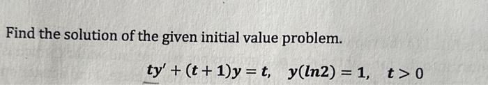 Solved Find the solution of the given initial value problem. | Chegg.com