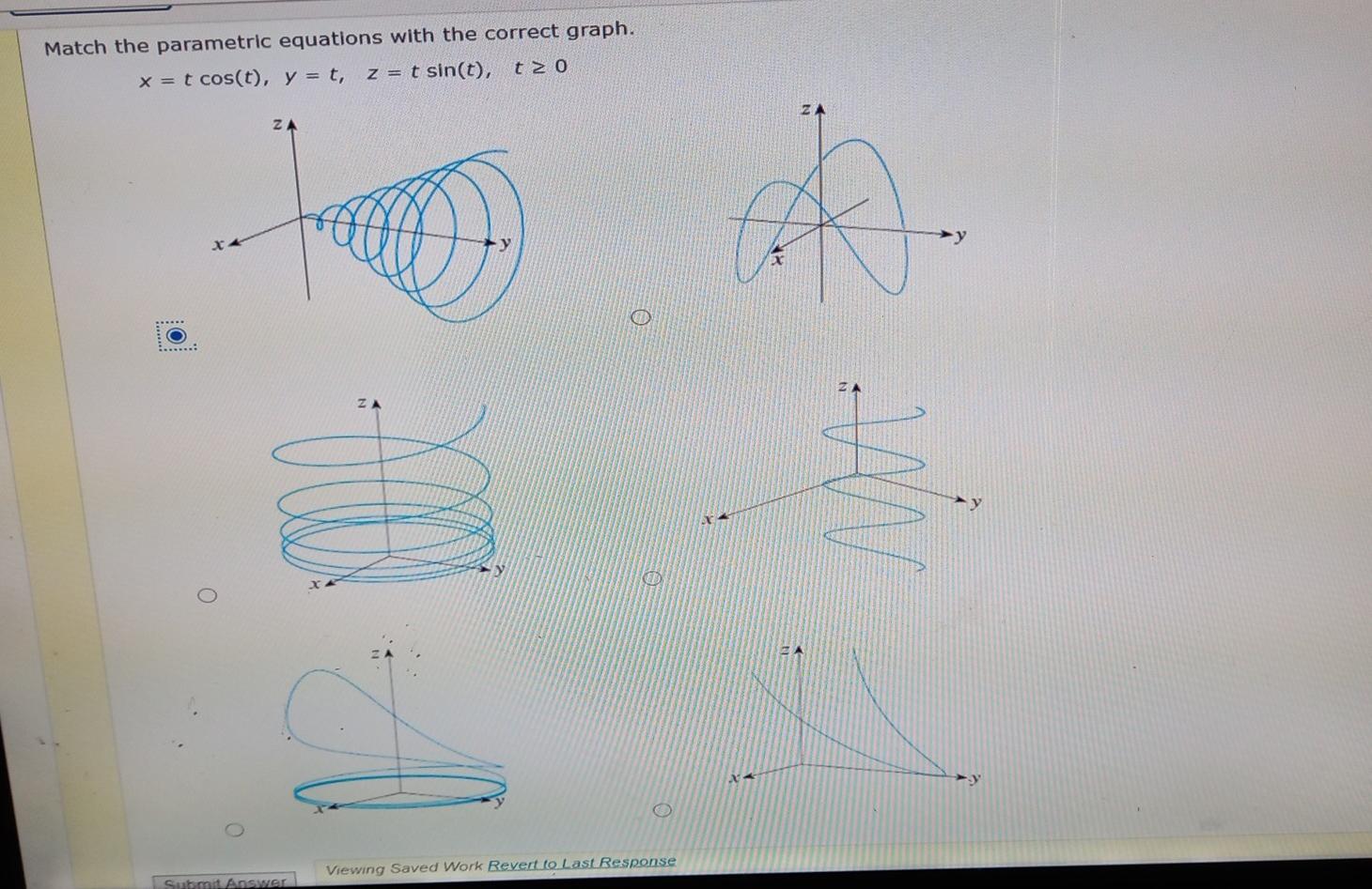Solved Match the parametric equations with the correct | Chegg.com