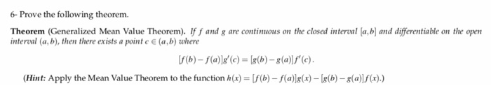 Solved 6- Prove the following theorem. Theorem (Generalized | Chegg.com