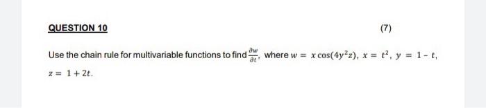 Solved Use the chain rule for multivariable functions to | Chegg.com