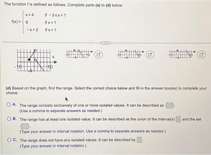 Solved The function f is defined as follows. Complete parts | Chegg.com