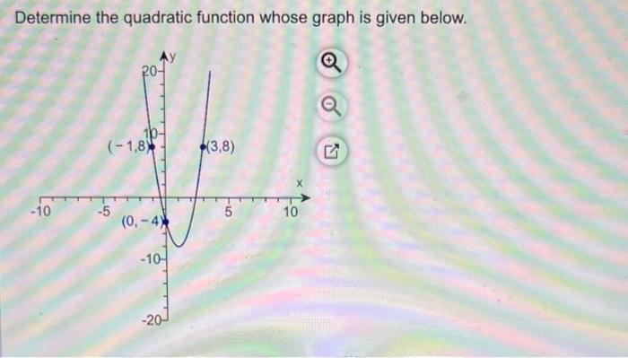 Solved Determine the quadratic function whose graph is given | Chegg.com