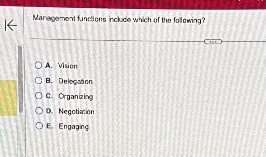 Solved Management functions include which of the | Chegg.com