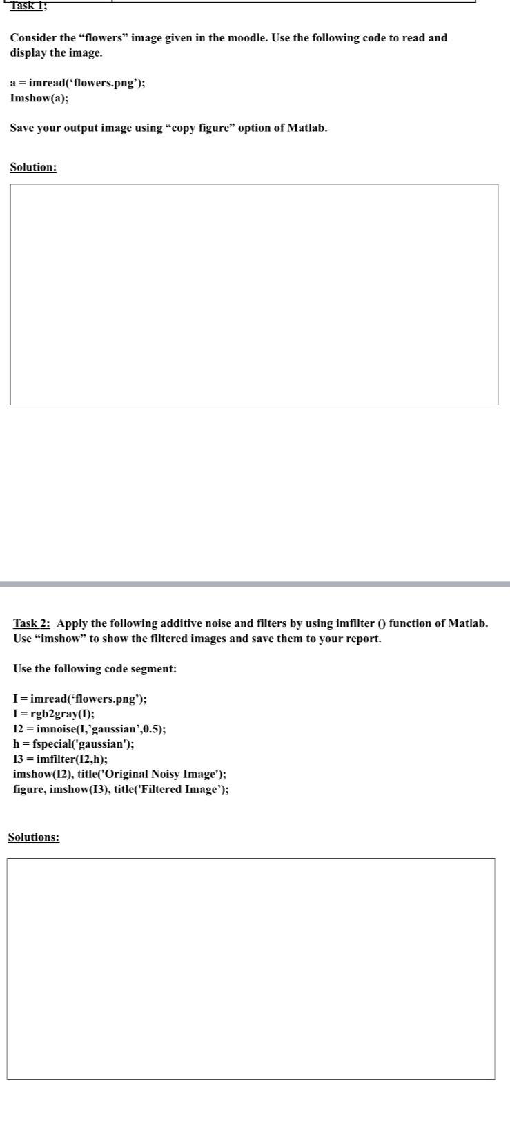 Solved Material Name: SIGNAL AND IMAGE PROCESSING (Lab)Task | Chegg.com
