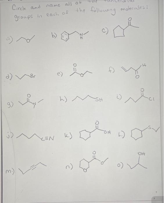Solved Circle and name all of groups in each of the | Chegg.com
