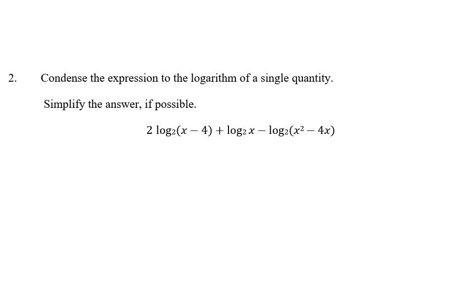 Solved Condense the expression to the logarithm of a single | Chegg.com
