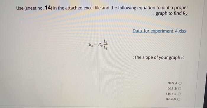 Solved Use (sheet no. 14) in the attached excel file and the | Chegg.com