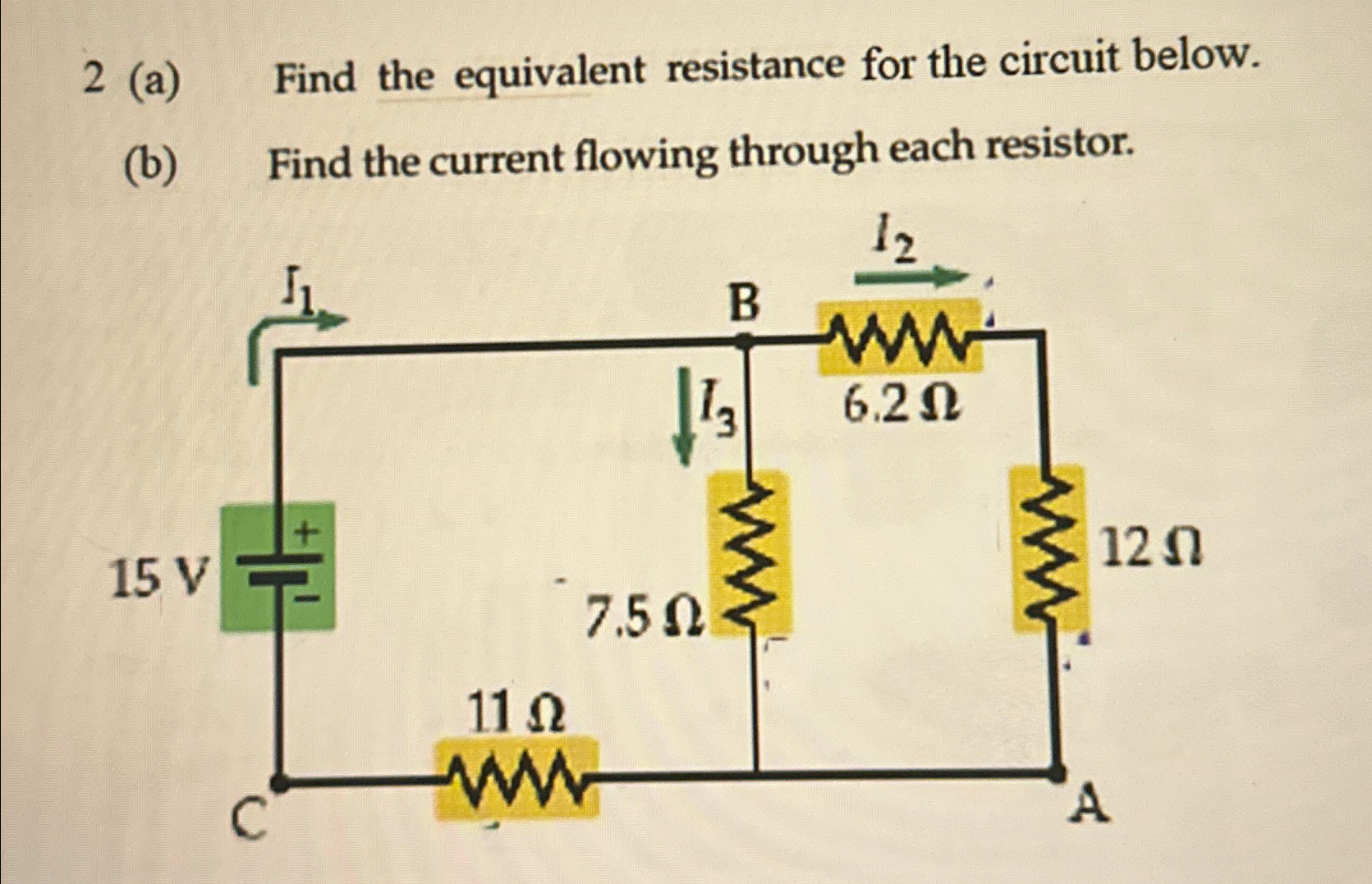 Solved 2 (a) ﻿Find the equivalent resistance for the circuit | Chegg.com