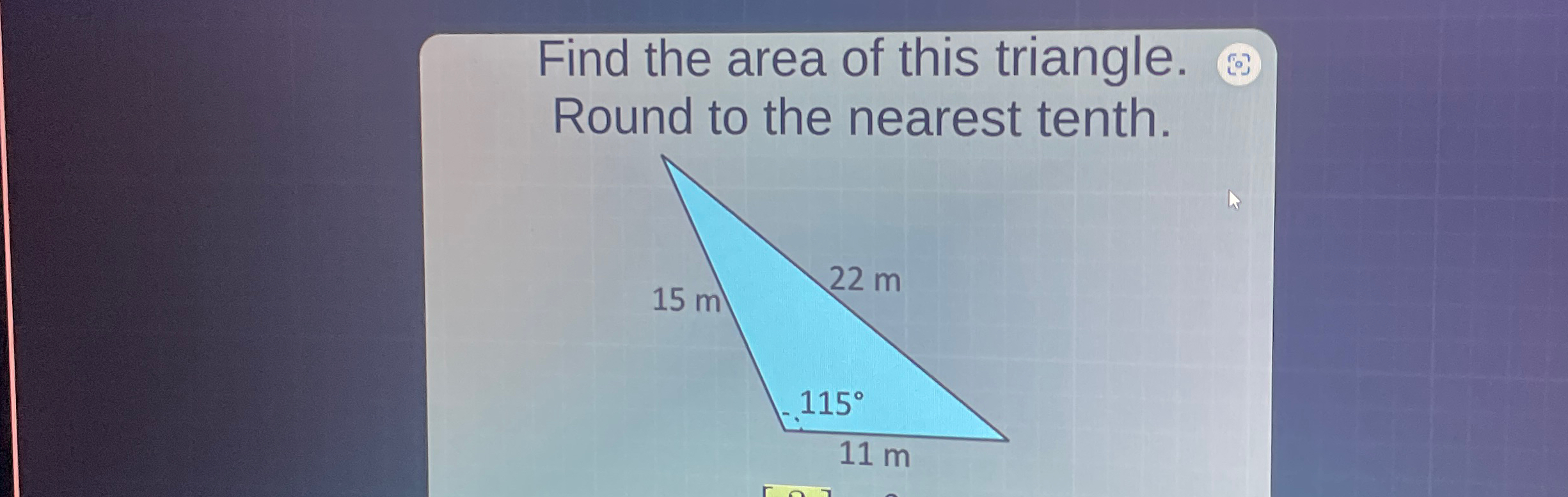 Solved Find the area of this triangle. Round to the nearest | Chegg.com