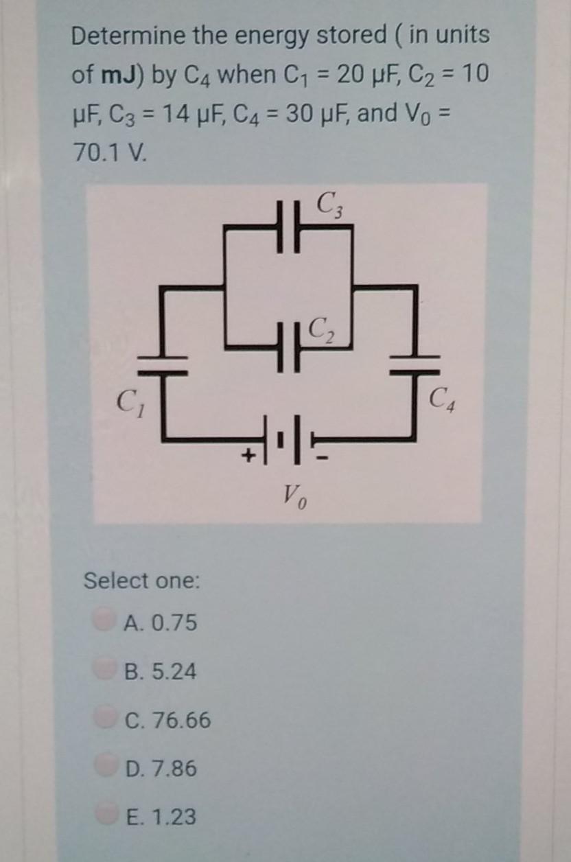 Solved Determine the energy stored in units of mJ) by C4 | Chegg.com