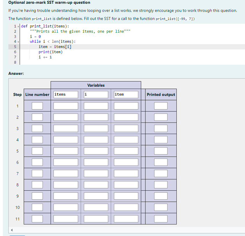 Solved Optional zero-mark SST warm-up questionIf you're | Chegg.com