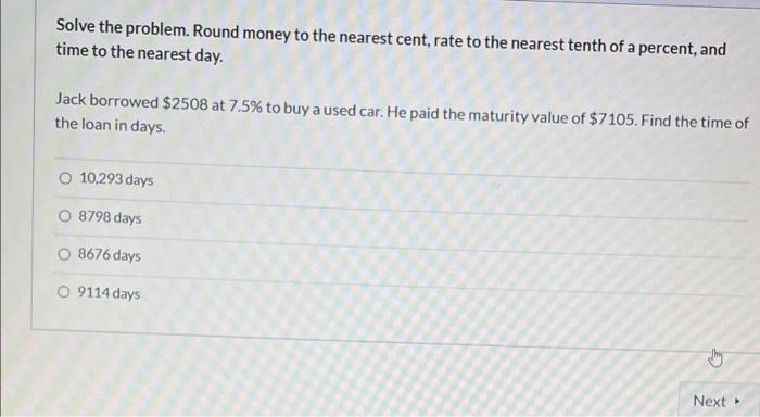 Solved Solve the problem. Round money to the nearest cent, | Chegg.com