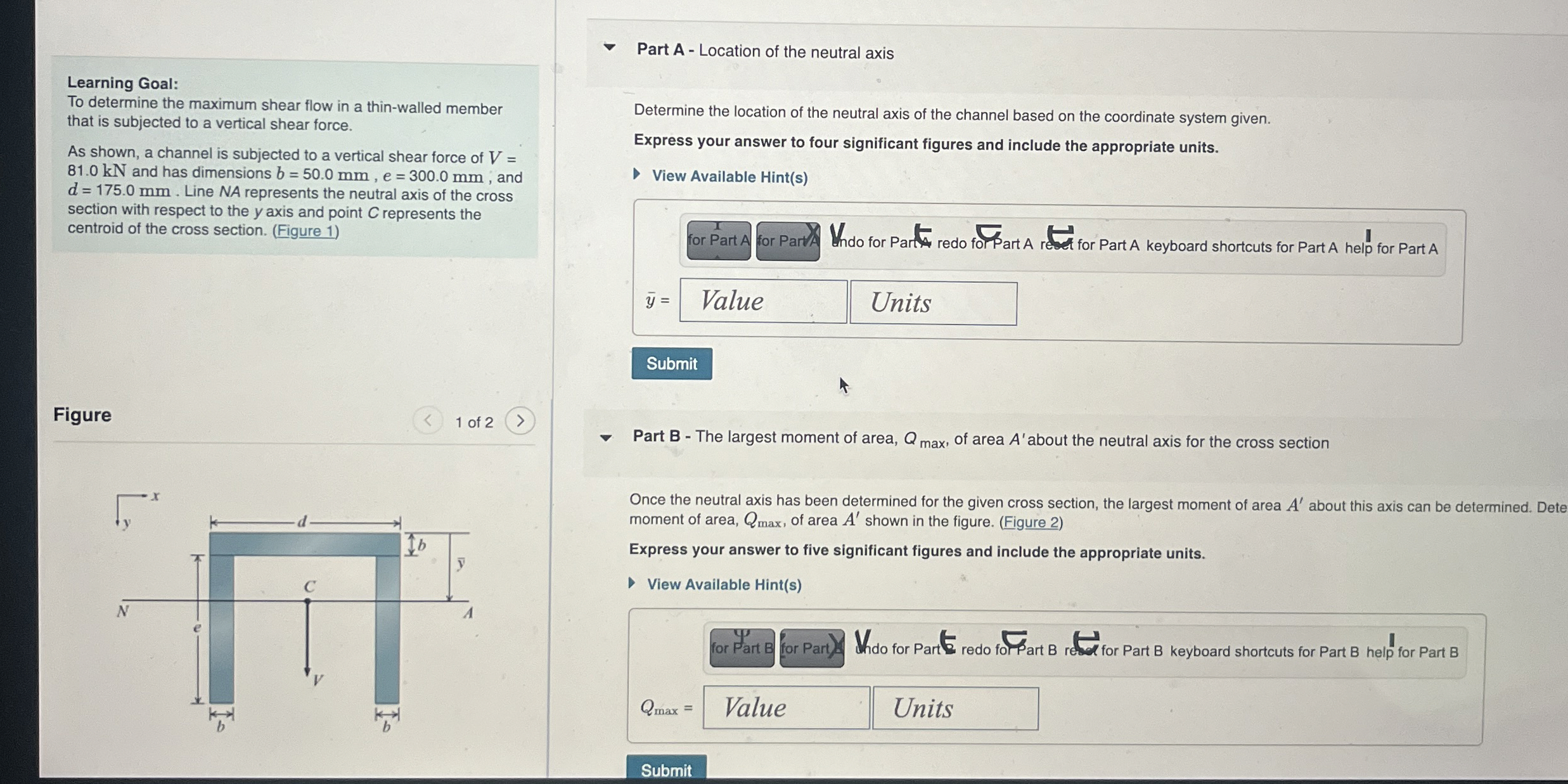 [Solved]: Part A - Location of the neutral axis Learning Goa