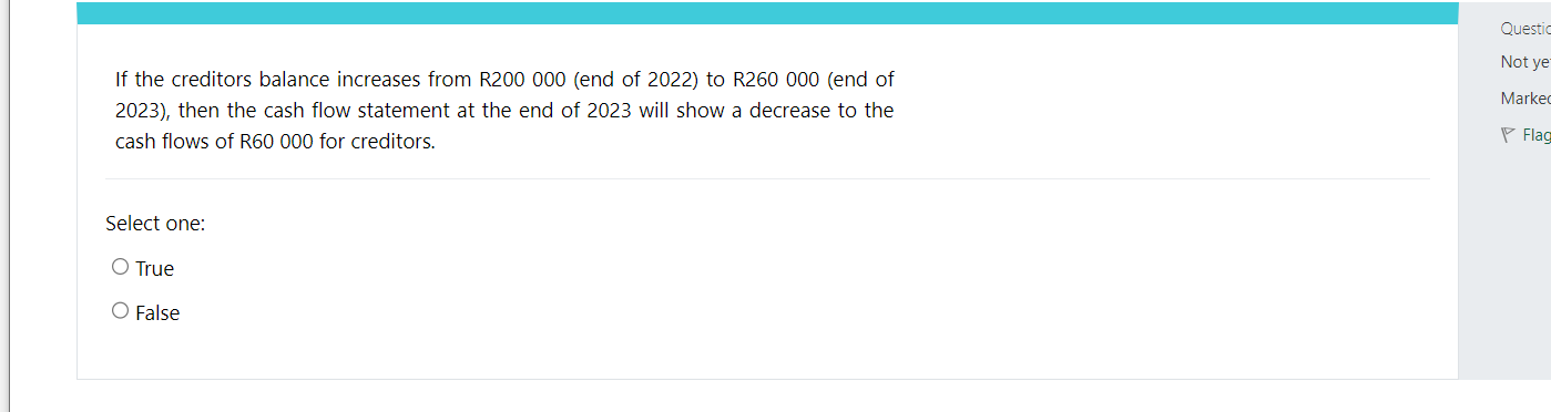 Solved If the creditors balance increases from R200 000 (end | Chegg.com