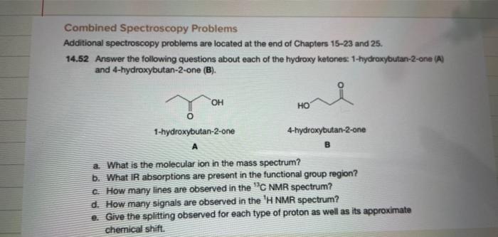 Solved Combined Spectroscopy Problems Additional | Chegg.com