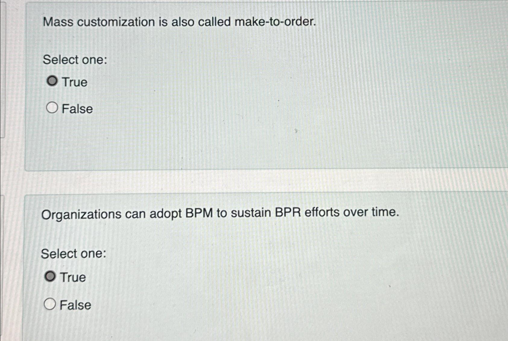 Solved Mass customization is also called | Chegg.com