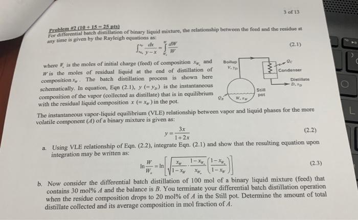 Solved Problem 2(10+15=25pts) For differential batch | Chegg.com