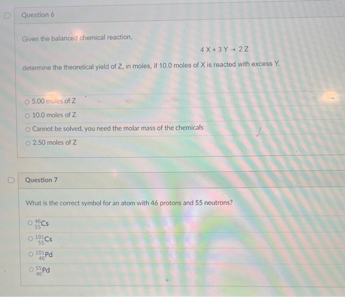 Solved Given the balanced chemical reaction, 4X+3Y→2Z | Chegg.com