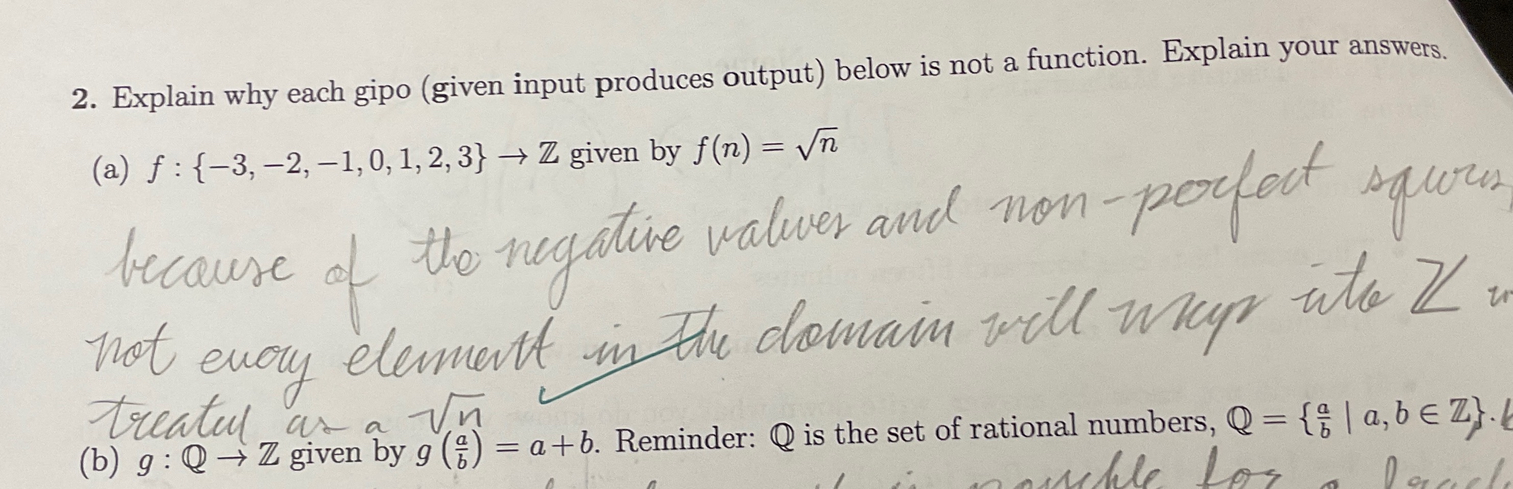 Solved Explain why each gipo (given input produces output) | Chegg.com