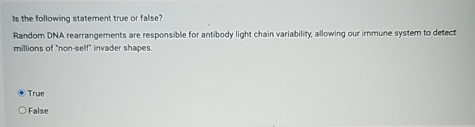 Solved Is the following statement true or false?Random DNA | Chegg.com