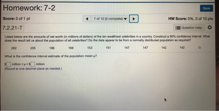 Solved Homework 7 2 Save Score 0 Of 1 Pt 7 Of 10 0
