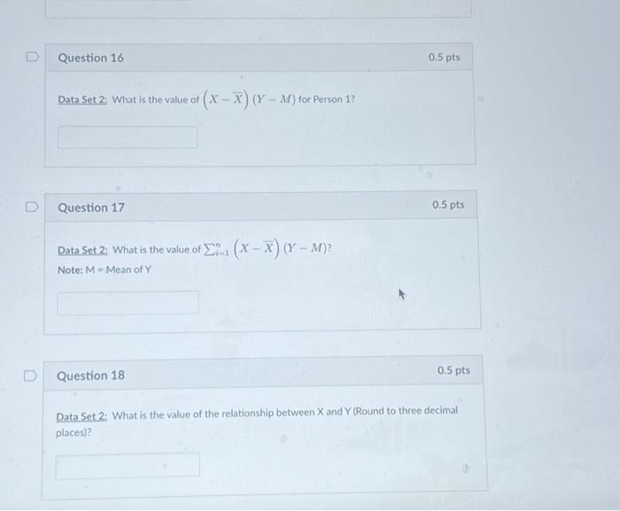 Solved Data Set 2: Use the following information to answer | Chegg.com