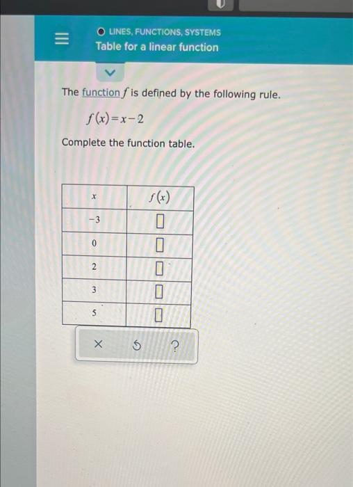 Solved E O LINES, FUNCTIONS, SYSTEMS Table for a linear | Chegg.com Solved E O LINES, FUNCTIONS, SYSTEMS Table for a linear | Chegg.com